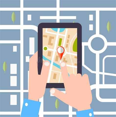 Flat Map Mobile Gps Navigation Infographic 3d Isometric Concept Stock