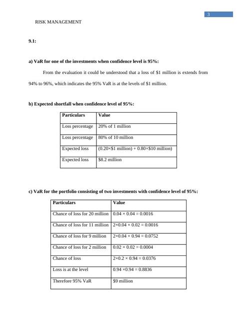 Risk Management Var Expected Shortfall Volatility Capital