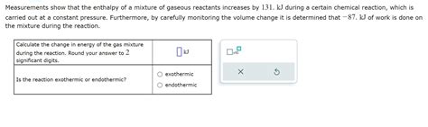 Solved Measurements Show That The Enthalpy Of A Mixture Of
