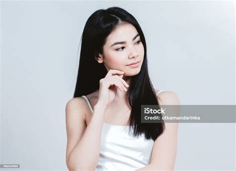 Schönheit Asiatin Gesicht Portrait Schönes Spa Model Mädchen Mit