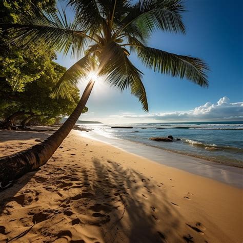 Premium Ai Image Tree On The Beach Premium Ai Image Tree On The Beach