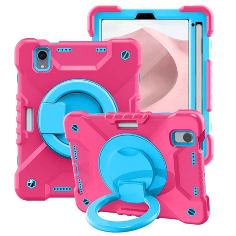 Silicone PC Tablet Case With Strap Holder Pen Slot For IPad Mini Rose Red Blue