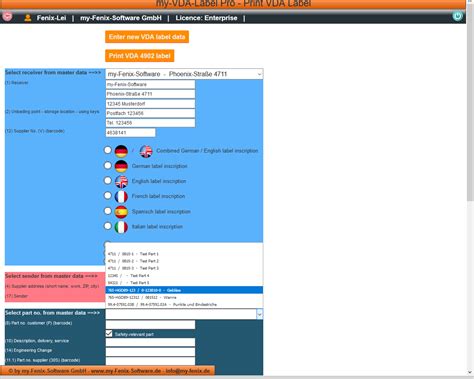 My Vda Label Pro Functional Description