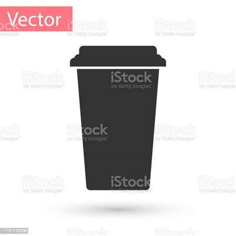 회색 커피 컵 아이콘 흰색 배경에 고립입니다 뜨거운 커피와 일회용 커피 컵 벡터 일러스트 0명에 대한 스톡 벡터 아트 및 기타