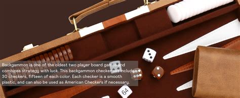 Backgammon Set Classic Board Game With Premium Leather