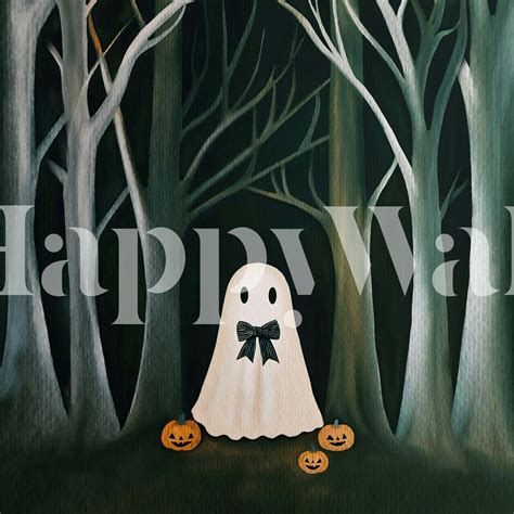 Halloween Ghost And Pumpkin Wallpaper