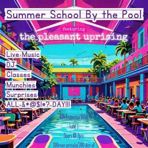 Summer School By The Pool With Pleasant Uprising Vallarta Calendar