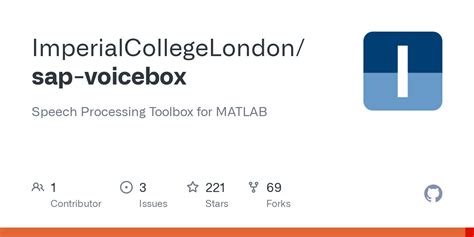 GitHub ImperialCollegeLondon Sap Voicebox Speech Processing Toolbox For MATLAB