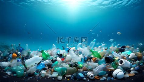 塑料垃圾中污染海底居民的水下景观凸显了海洋垃高清摄影大图 千库网