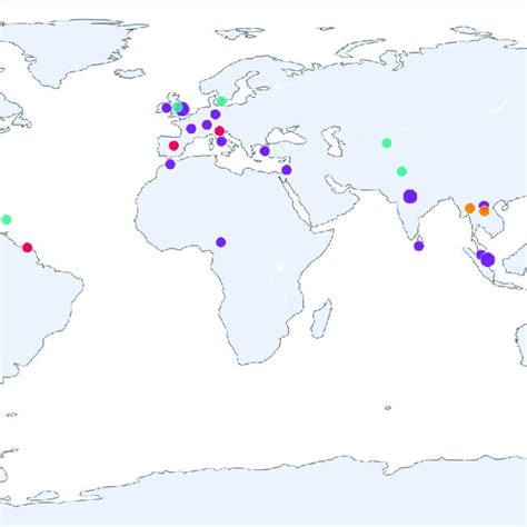 Geographical Distribution Of Included Published Articles The Colour