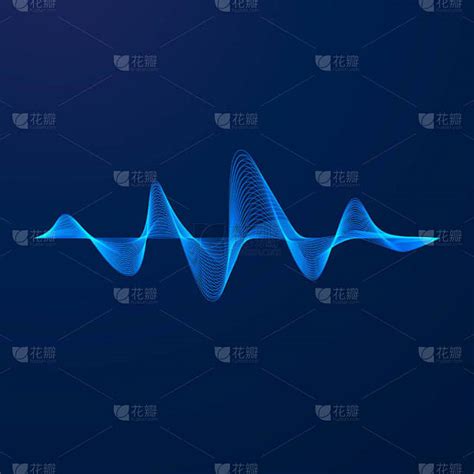 声波。均衡器模式。抽象的蓝色数字波形。矢量插图