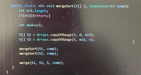 Solved I Have A Mergesort Class That Has A Mergesort Method