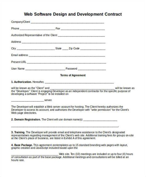 Web Development Contract Template