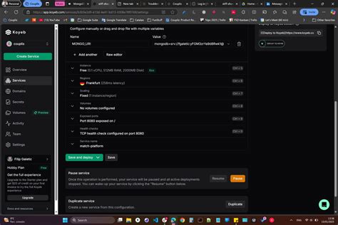 mongo uri undefined troubleshooting and help koyeb community