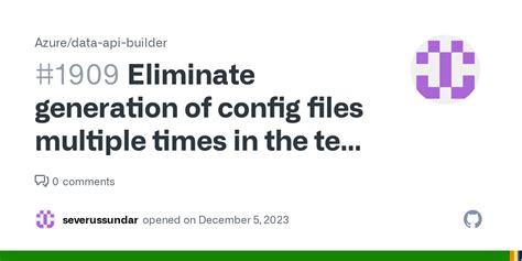 eliminate generation of config files multiple times in the test