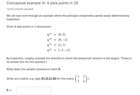 solved conceptual example iv 4 data points in 2d 1 point