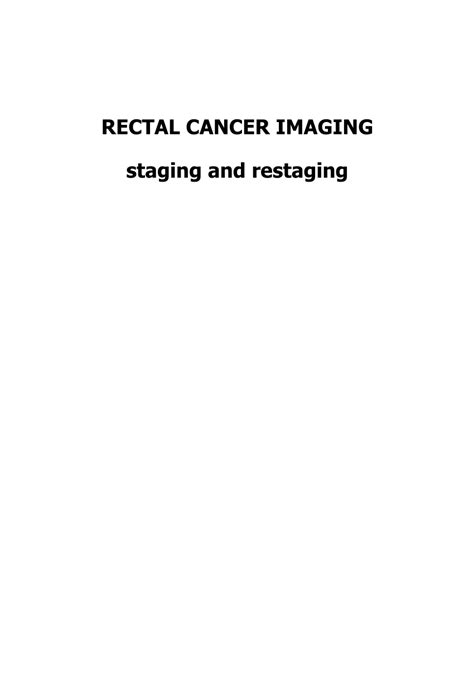 Pdf Magnetic Resonance Imaging Of Rectal Cancer What Radiation Oncologists Need To Know