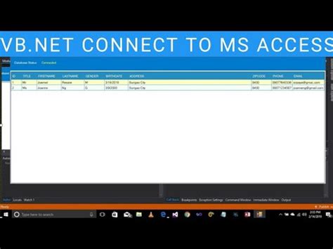 VB.Net To MS Access Database Connection - YouTube