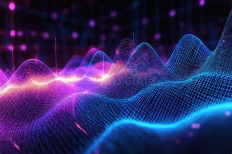 Abstract Tech Illustration Shows Colorful Sound Waves Dynamic Visualizes Frequency Signal