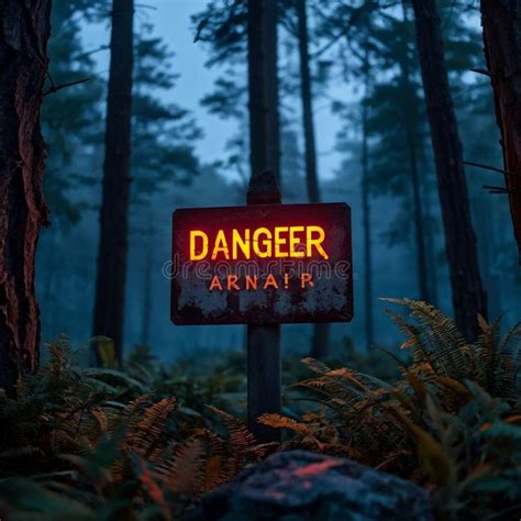 Danger Area Sign In The Forest Stock Illustration Illustration Of