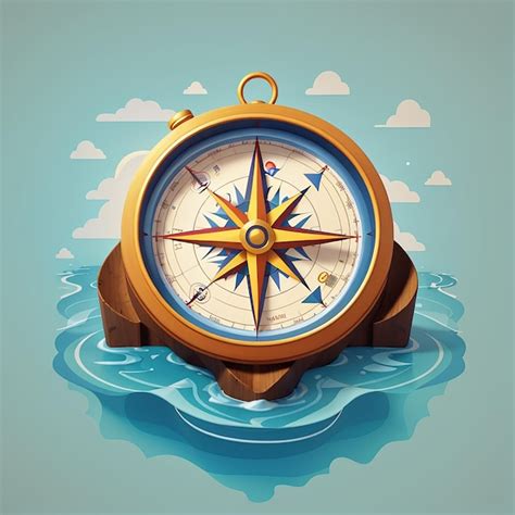 Premium Photo Compass Floating Cartoon Vector Icon Illustration