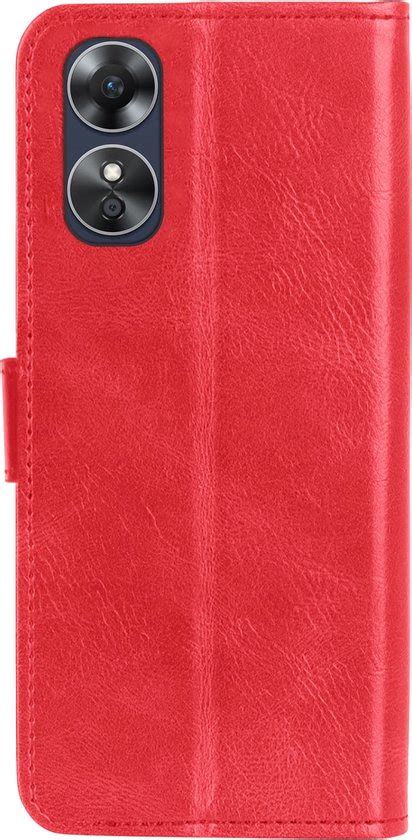 OPPO A17 Hoesje Book Case Hoes Wallet Cover OPPO A17 Hoesje Bookcase Hoes Rood Bol Com