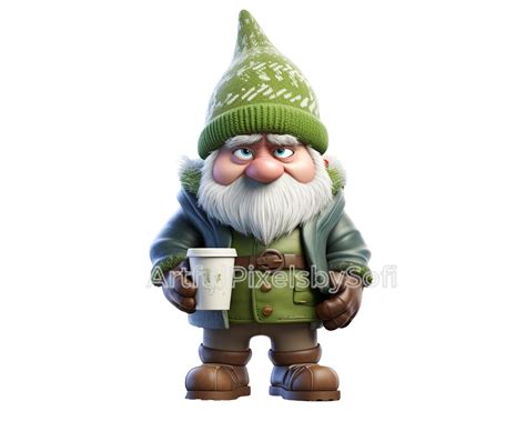 10 Grumpy Coffee Christmas Elf Clipart 10 Designs 406 Dpi Printable