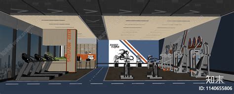 现代健身房su模型下载【id1140655806】知末su模型网