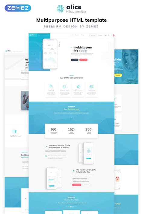 Alice Application HTML Website Template TemplateMonster Website Template Web Design