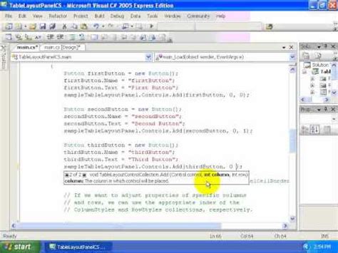 Table Layout Panel YouTube