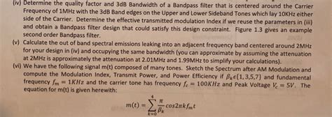 Iv Determine The Quality Factor And 3db Bandwidth