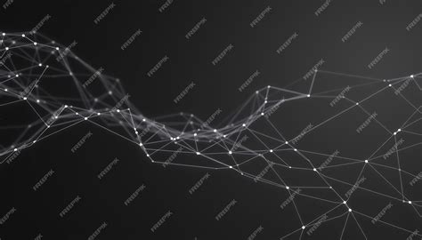 Premium Photo Abstract Digital Network On Dark Background With White Dots Connected By Lines