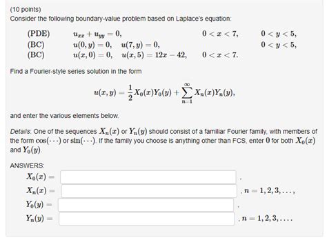 Solved 10 Points Consider The Following Boundary Value Chegg Com