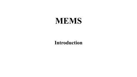 1 Mems Introduction Pdf Physics Science