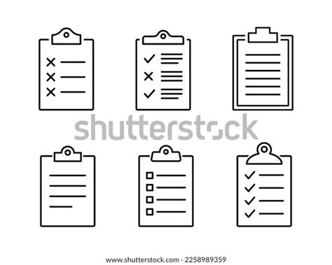 Clipboard Icon Set Clipboard Checklist Icon Stock Vector Royalty Free 2258989359 Shutterstock
