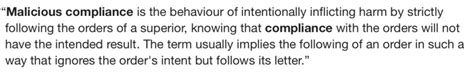 Malicious Compliance Pushing The Rules Or Passive Resistance Plus