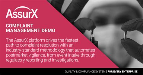 Assurx Complaint Management Software Demo Qms