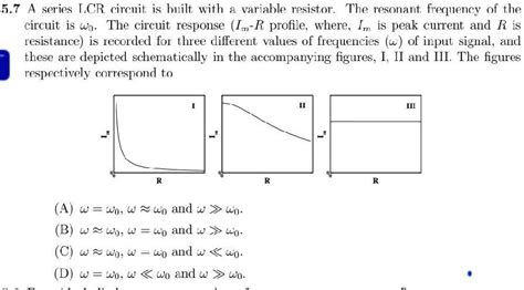 5 7 A Series Lcr Circuit Is Built With A Variable Resistor The Resonant Frequency Of The