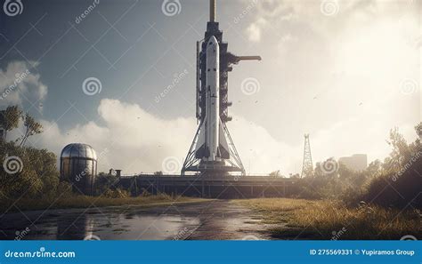 Space Rocket Launcher In Platform Generated By AI Stock Image Image Of Star Spaceship