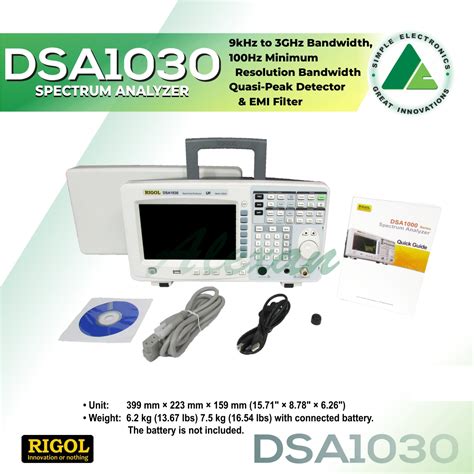 Rigol DSA1030 Spectrum Analyzer 3GHz Bandwidth 100Hz Min Resolution Bandwidth Alexan