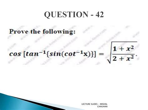 extra practice problems inverse trigonometry class xii module 1 pptx
