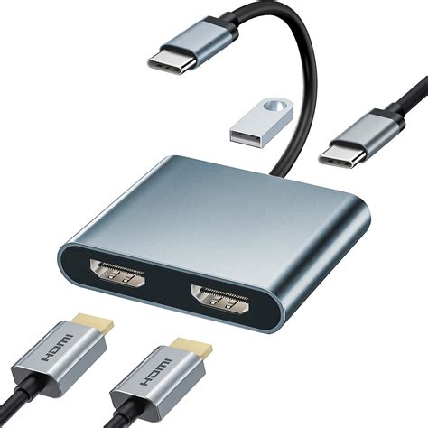 Amazon Usb C Hdmi 変換アダプタ デュアル Hdmi 2画面出力 4 In 1 Hdmi Usb 変換ディスプレイポート【2つの4k Hdmi Usb3 0 Pd】マルチ