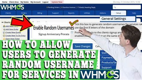 how to allow users to generate random usernames for their hosting