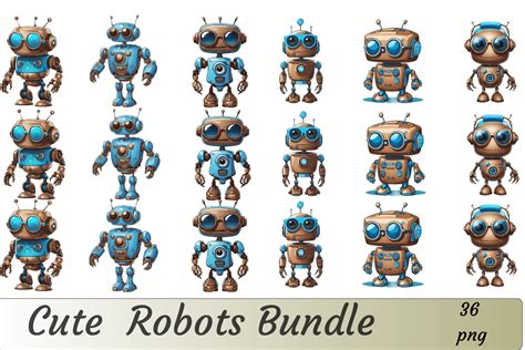 Cute Robots Bundle Bundle · Creative Fabrica