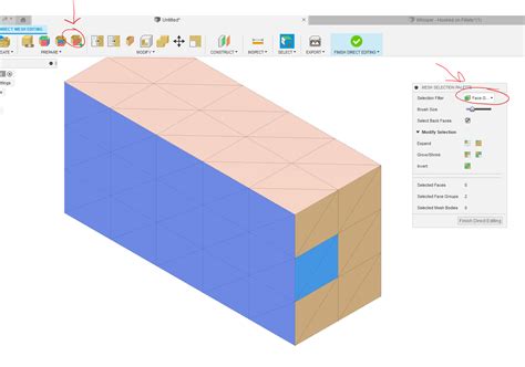 solved how to add individual mesh triangles to a specific face group