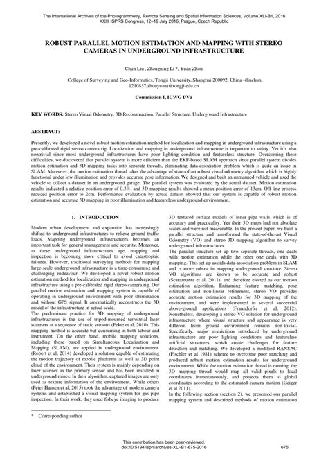 pdf robust parallel motion estimation and mapping with stereo cameras