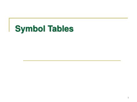 Ppt Symbol Tables Powerpoint Presentation Free Download Id9698831