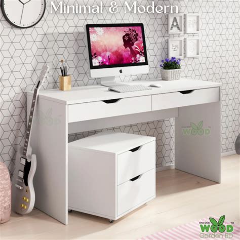 Minimal Computer Table Wood Garden Bd