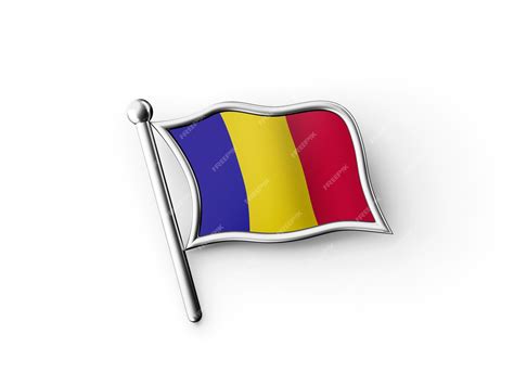 Premium Photo Chad Romania Andorra Or Moldova Flags In Silver Badges Are Isolated On White 3d