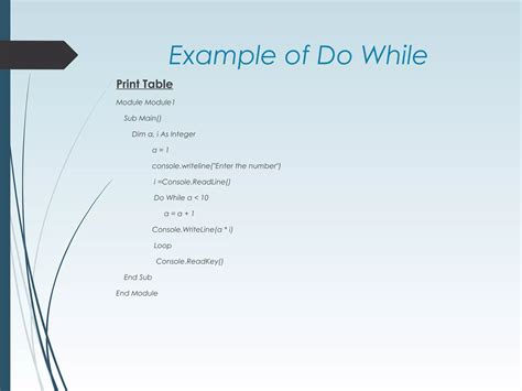 Dodo While Loop Net Visual Basic Ppt